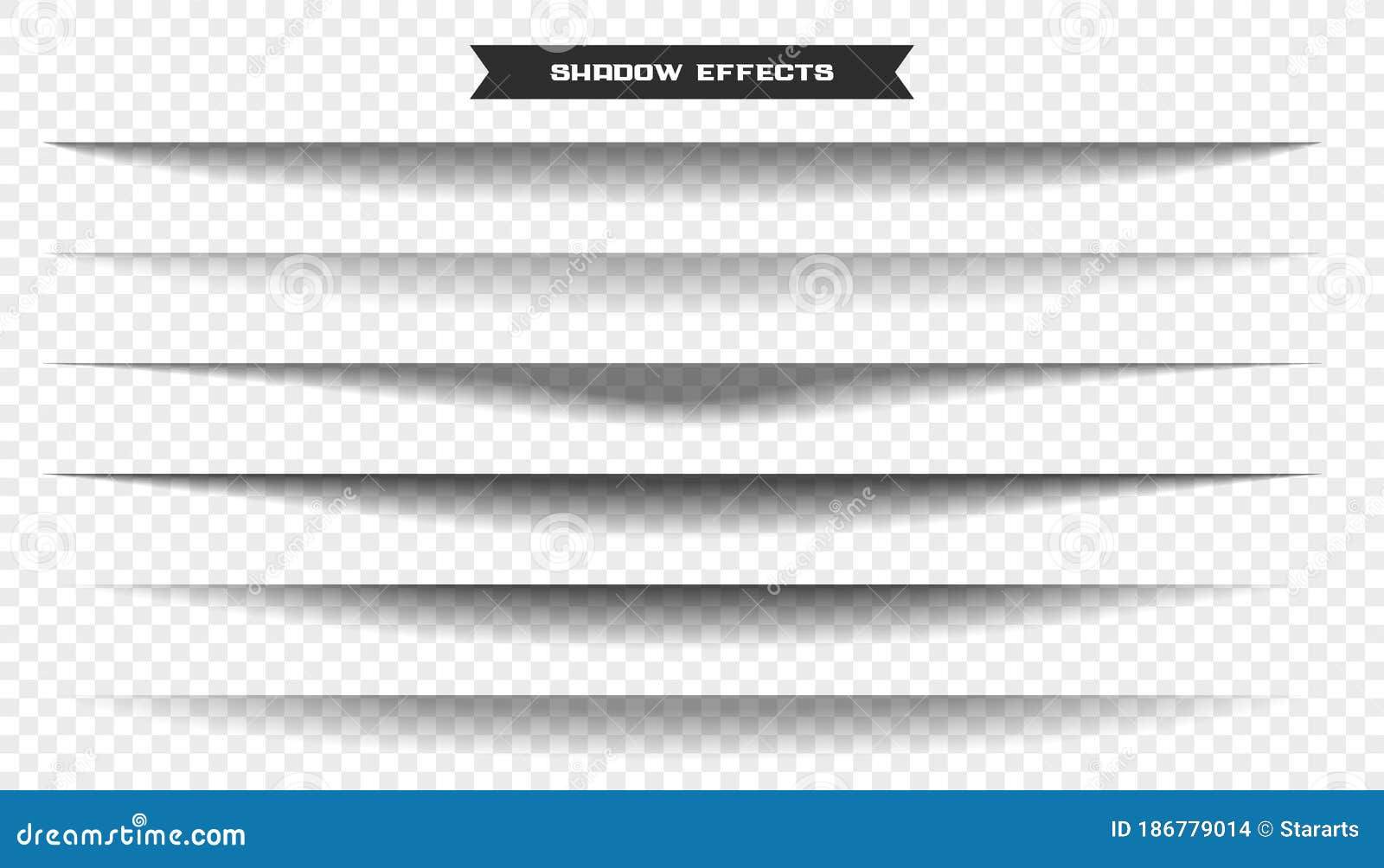 Wide Paper Sheet Shadow Effect Set of Six Stock Illustration ...