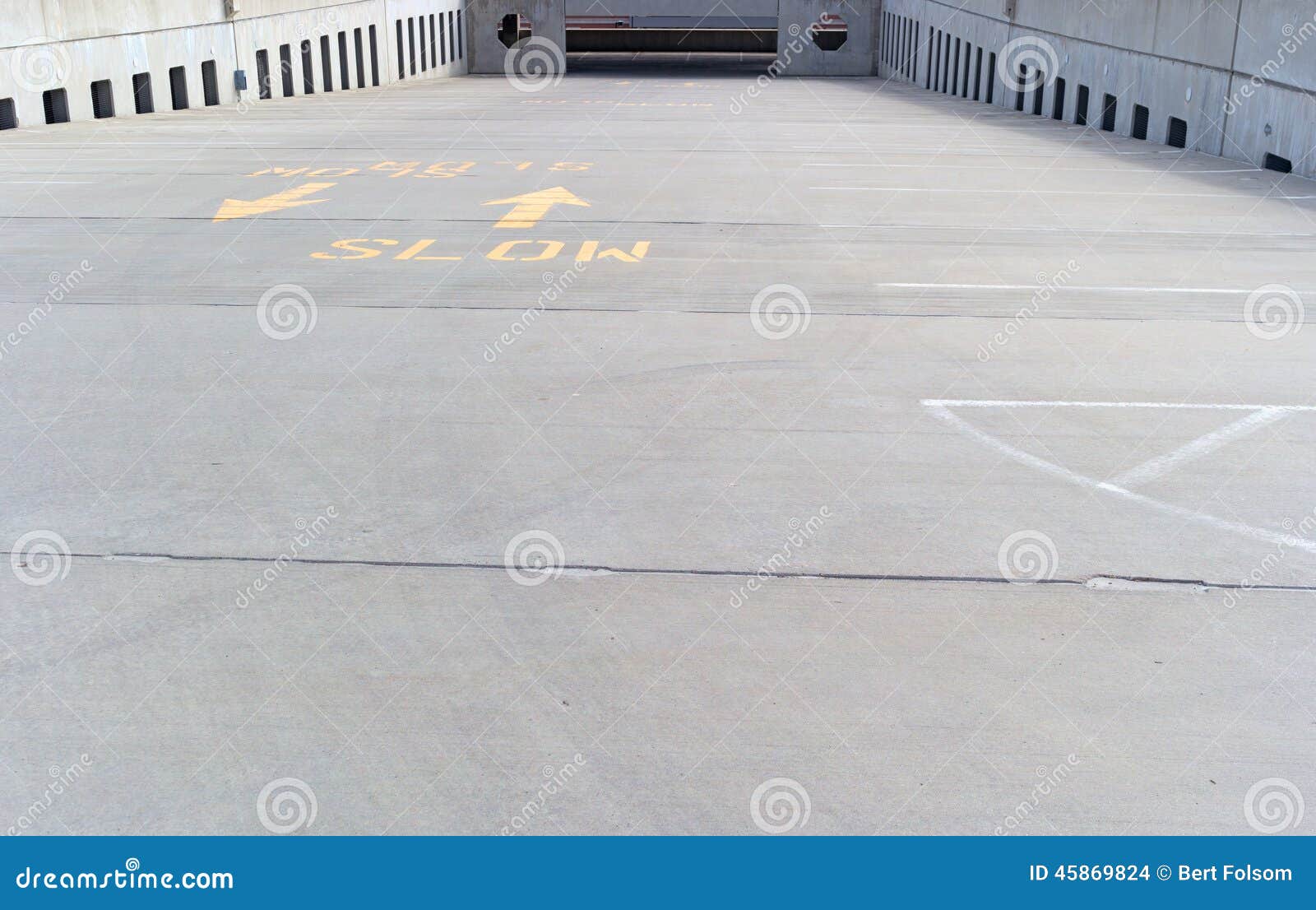 Wide Ramp Leading Down in Parking Area Stock Photo - Image of joint ...