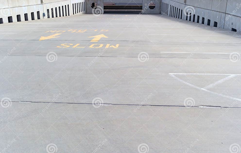 Wide Ramp Leading Down in Parking Area Stock Photo - Image of joint ...
