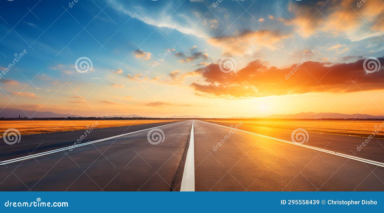 Wide Ranging Route, Wide Empty Road, Suitable for PPTs and Web Design ...