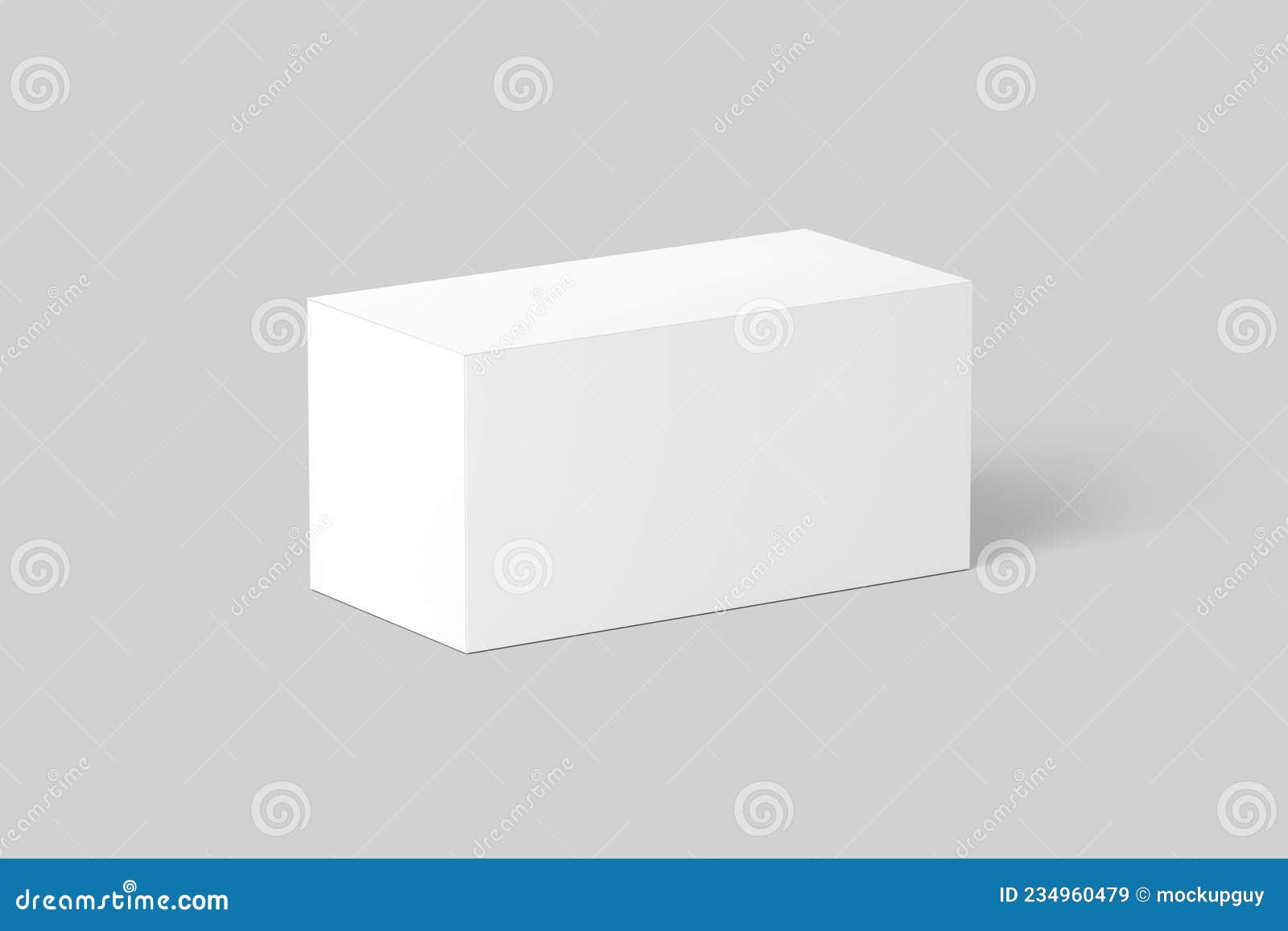Wide Rectangle Box White Blank Mockup Stock Illustration - Illustration ...