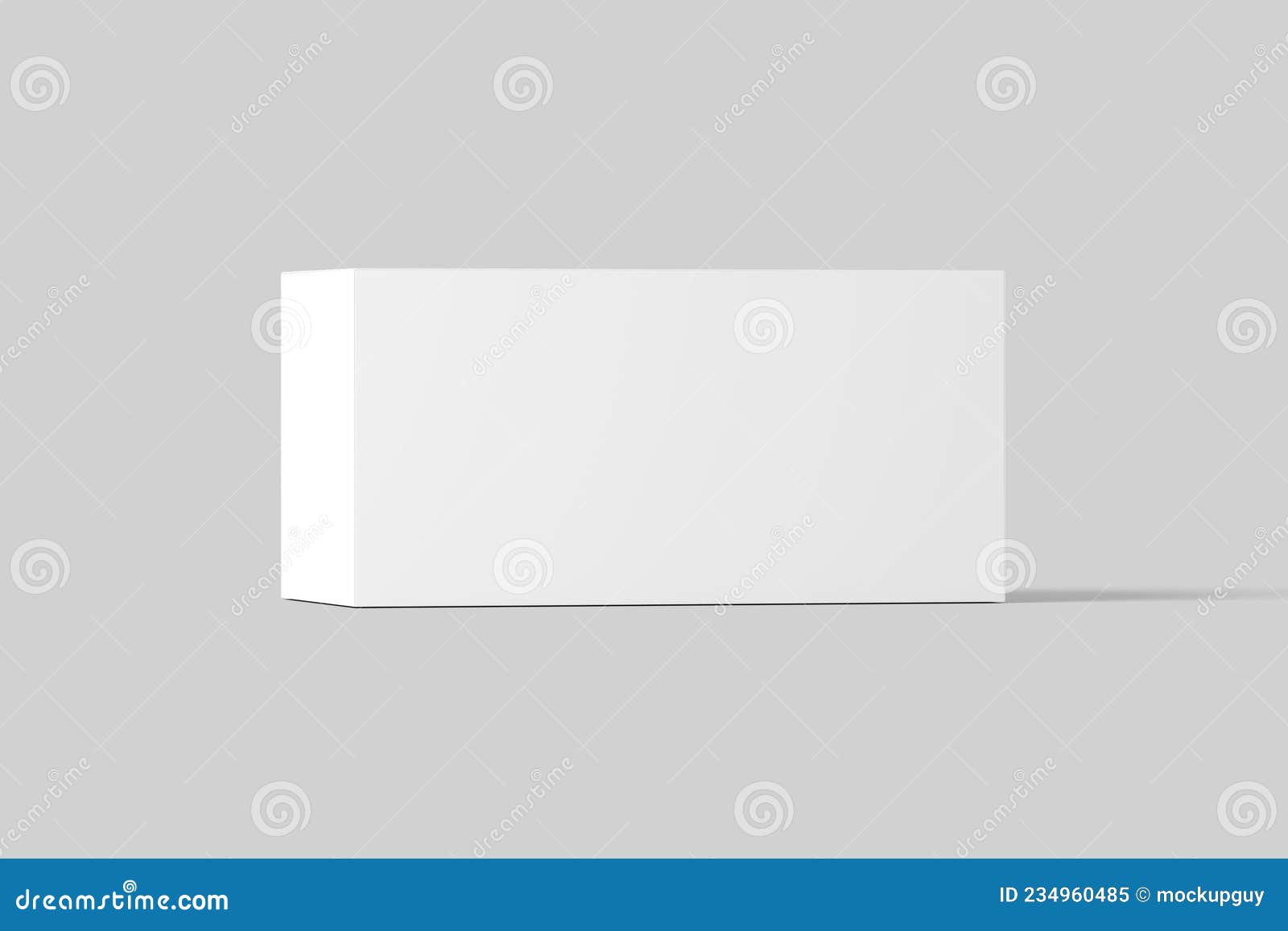 Wide Rectangle Box White Blank Mockup Stock Illustration - Illustration ...