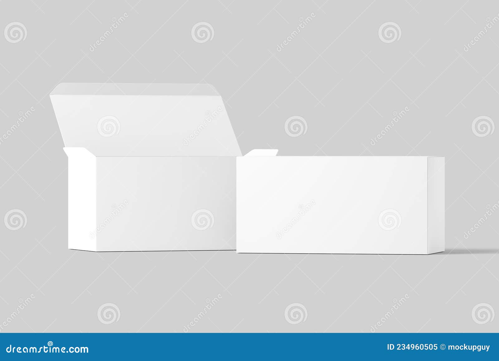 Wide Rectangle Box White Blank Mockup Stock Illustration - Illustration ...