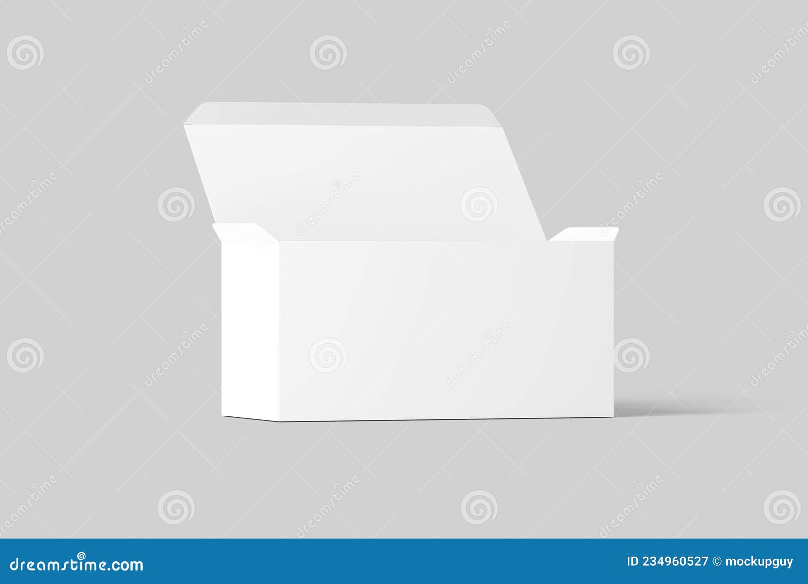 Wide Rectangle Box White Blank Mockup Stock Illustration - Illustration ...