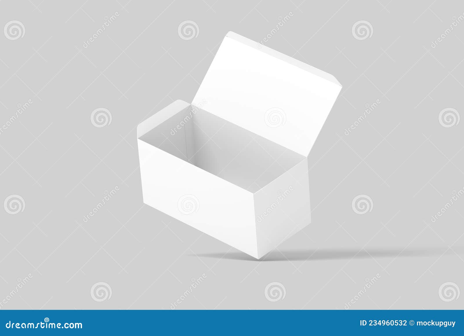 Wide Rectangle Box White Blank Mockup Stock Illustration - Illustration ...