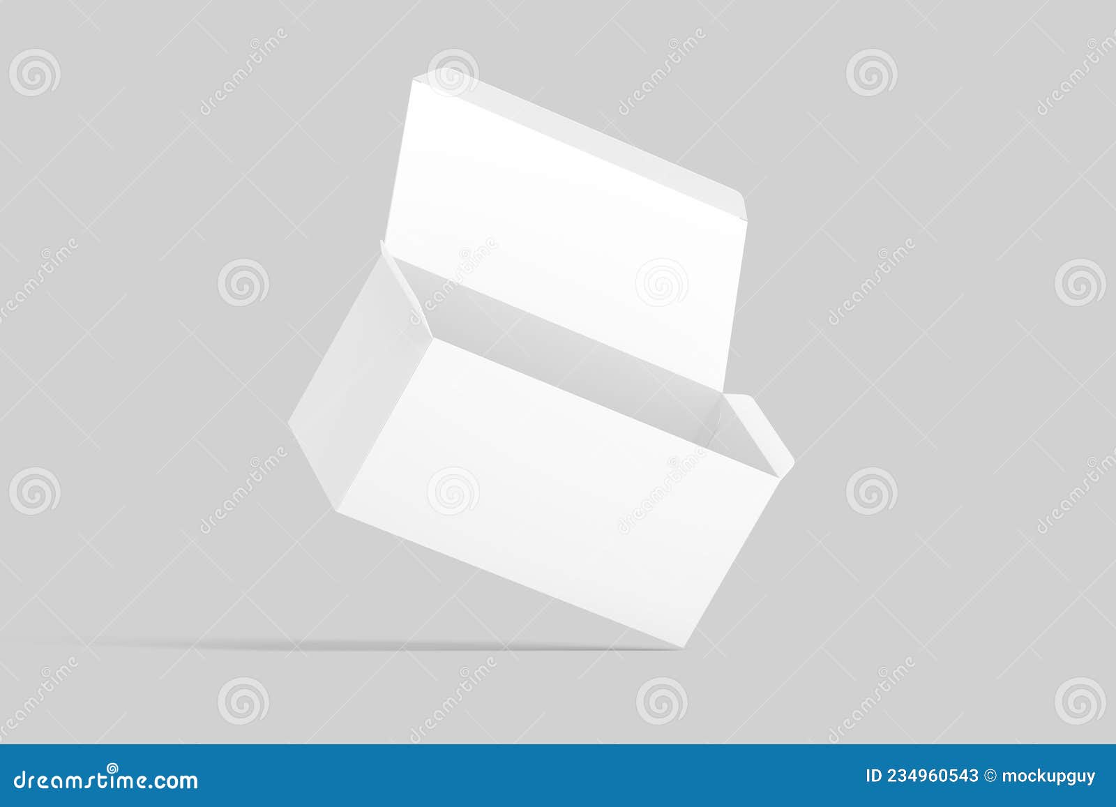 Wide Rectangle Box White Blank Mockup Stock Illustration - Illustration ...