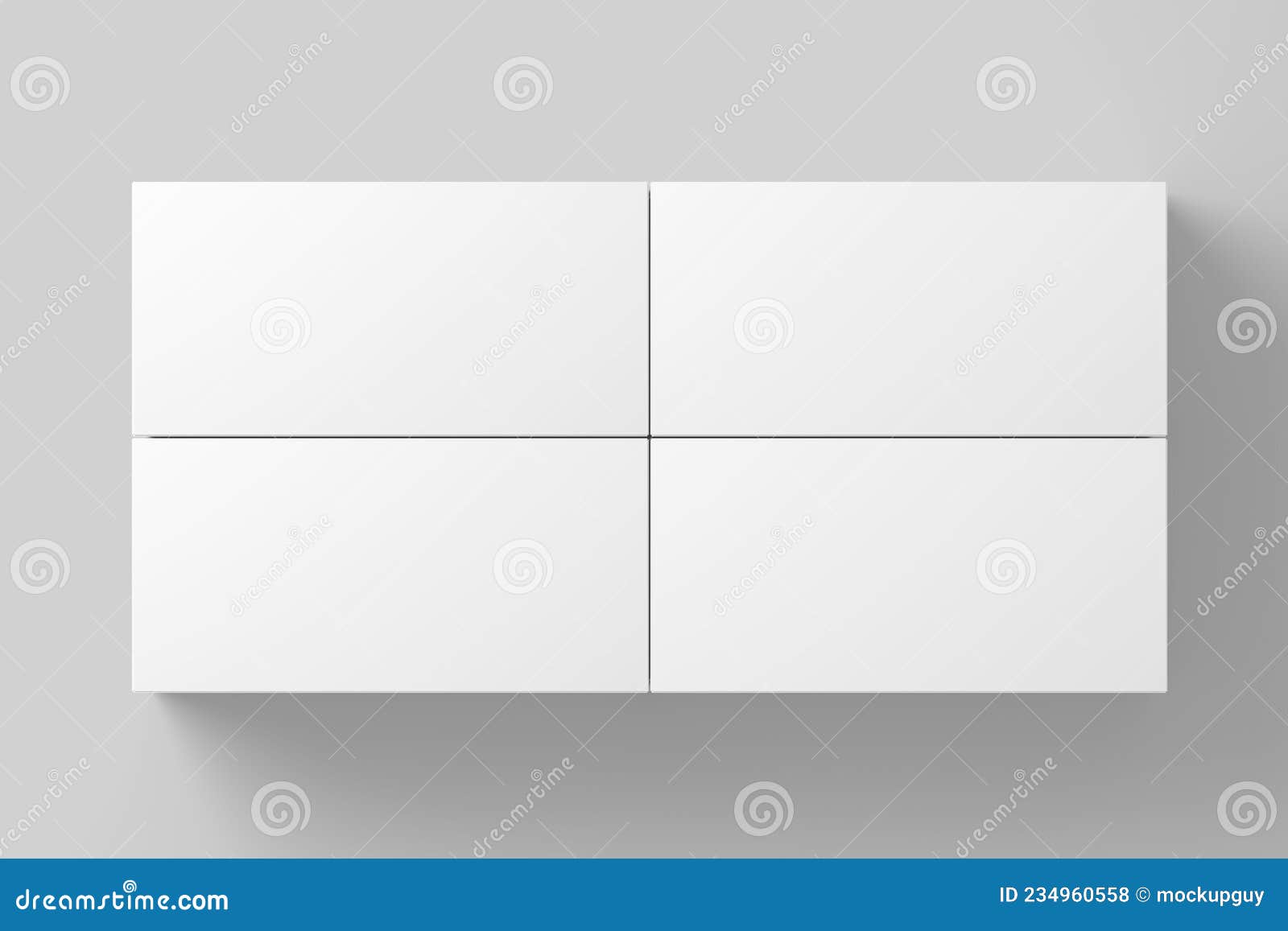 Wide Rectangle Box White Blank Mockup Stock Illustration - Illustration ...
