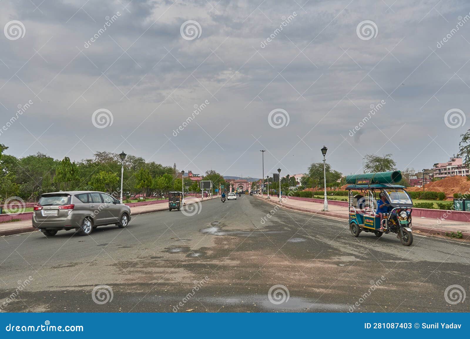 A Wide Road View from Center of the Road Editorial Stock Photo - Image ...