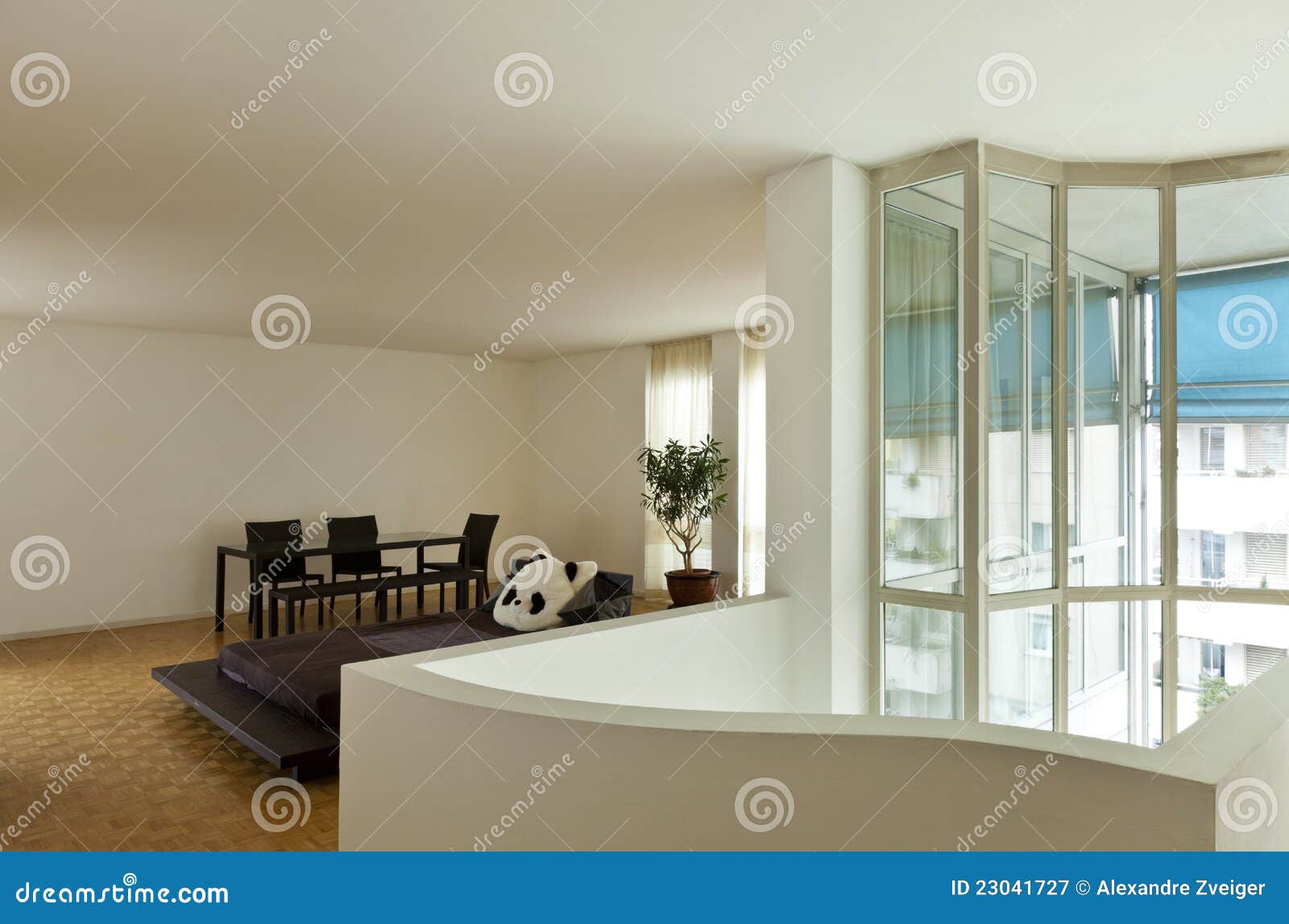 Wide Room with Large Window Stock Image - Image of home, habitation ...