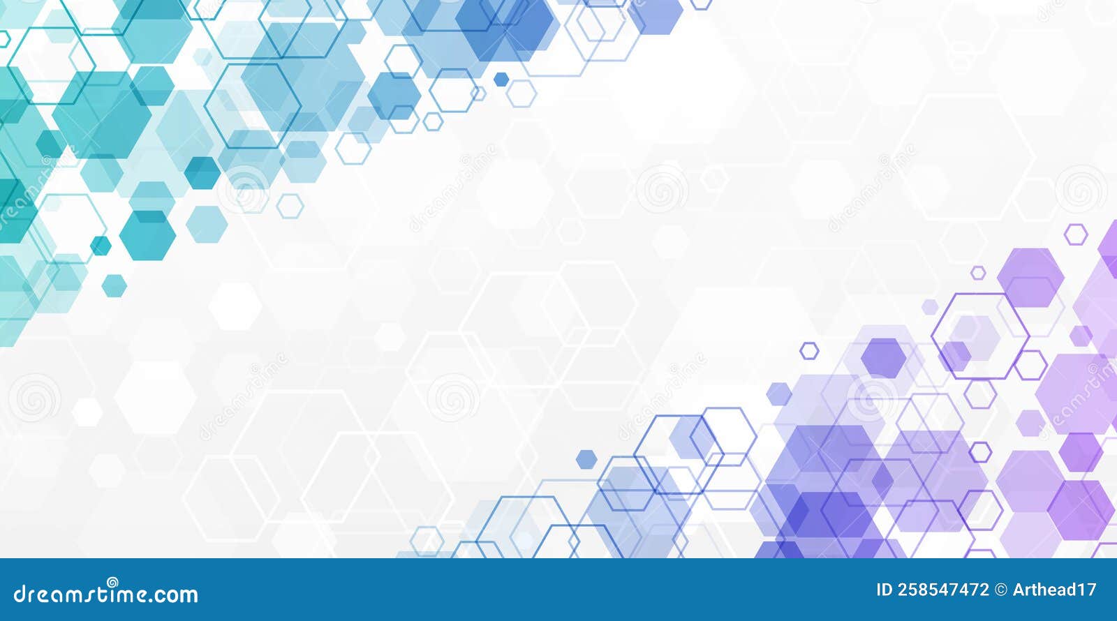 Wide Sci Fi Template with Polygons. Abstract Hexagons Science on the ...