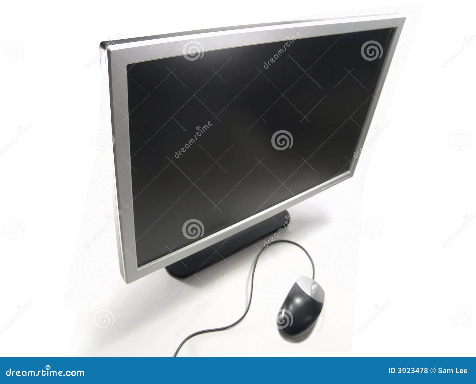 Wide Screen LCD Computer Monitor and Mouse Stock Photo - Image of data ...