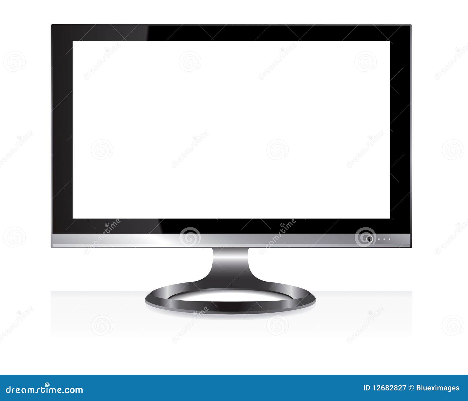 Tv Lcd Wide Screen Isolated On White, Blank Screen Display Flat ...