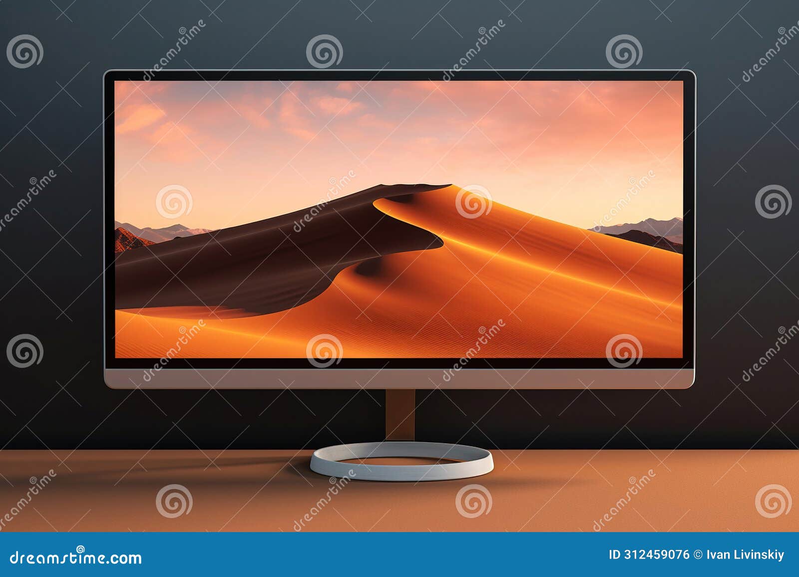 Wide screen monitor mockup stock illustration. Illustration of ...