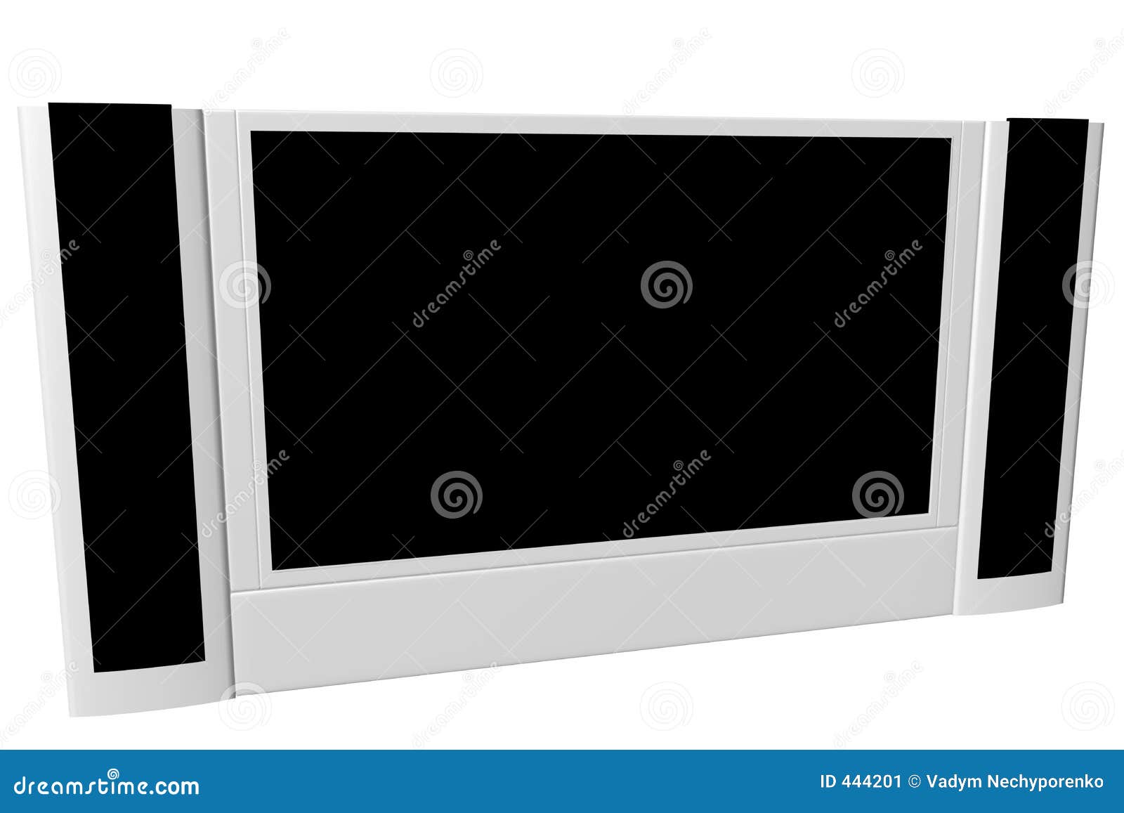 Tv Lcd Wide Screen Isolated On White, Blank Screen Display Flat ...