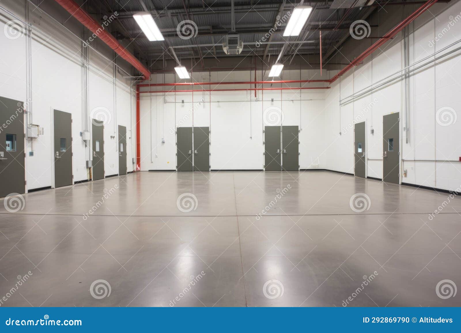 Wide-shot of Empty Detention Area with Cell Doors Open Stock Photo ...
