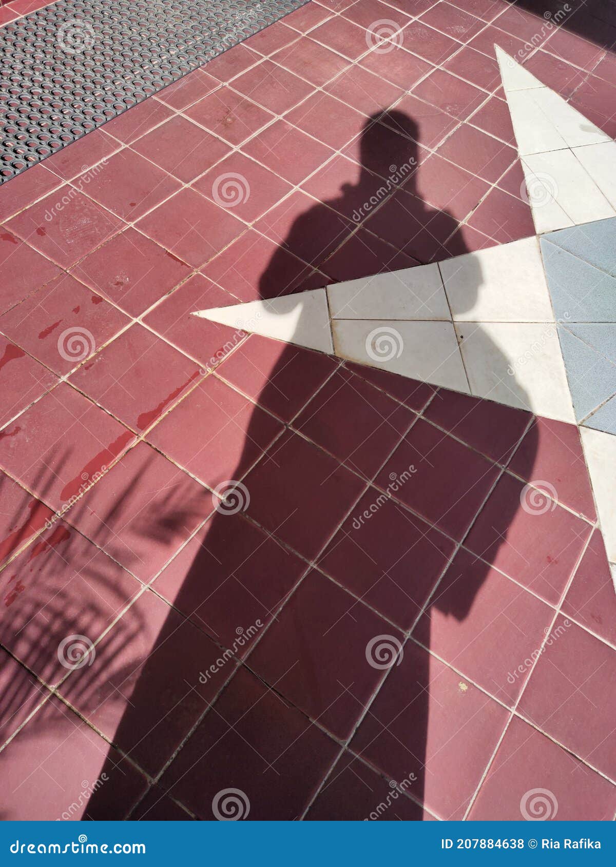 Wide Shot Muslim Hijab Lady Shadow Stock Photo - Image of tile, floor ...