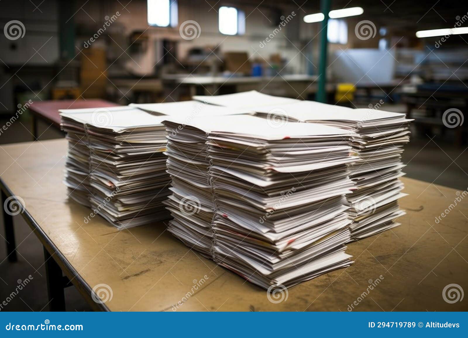 Wide Shot of Script Stacks on Table Stock Image - Image of supplies ...