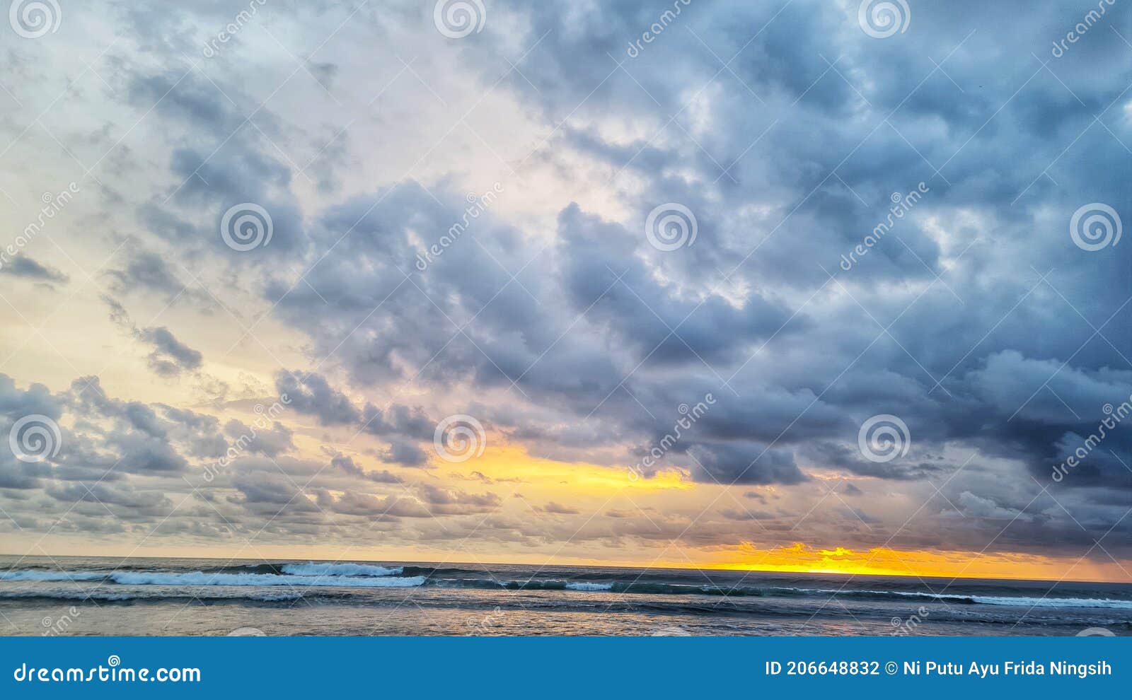 Wide sky & beach stock photo. Image of sunrise, shore - 206648832