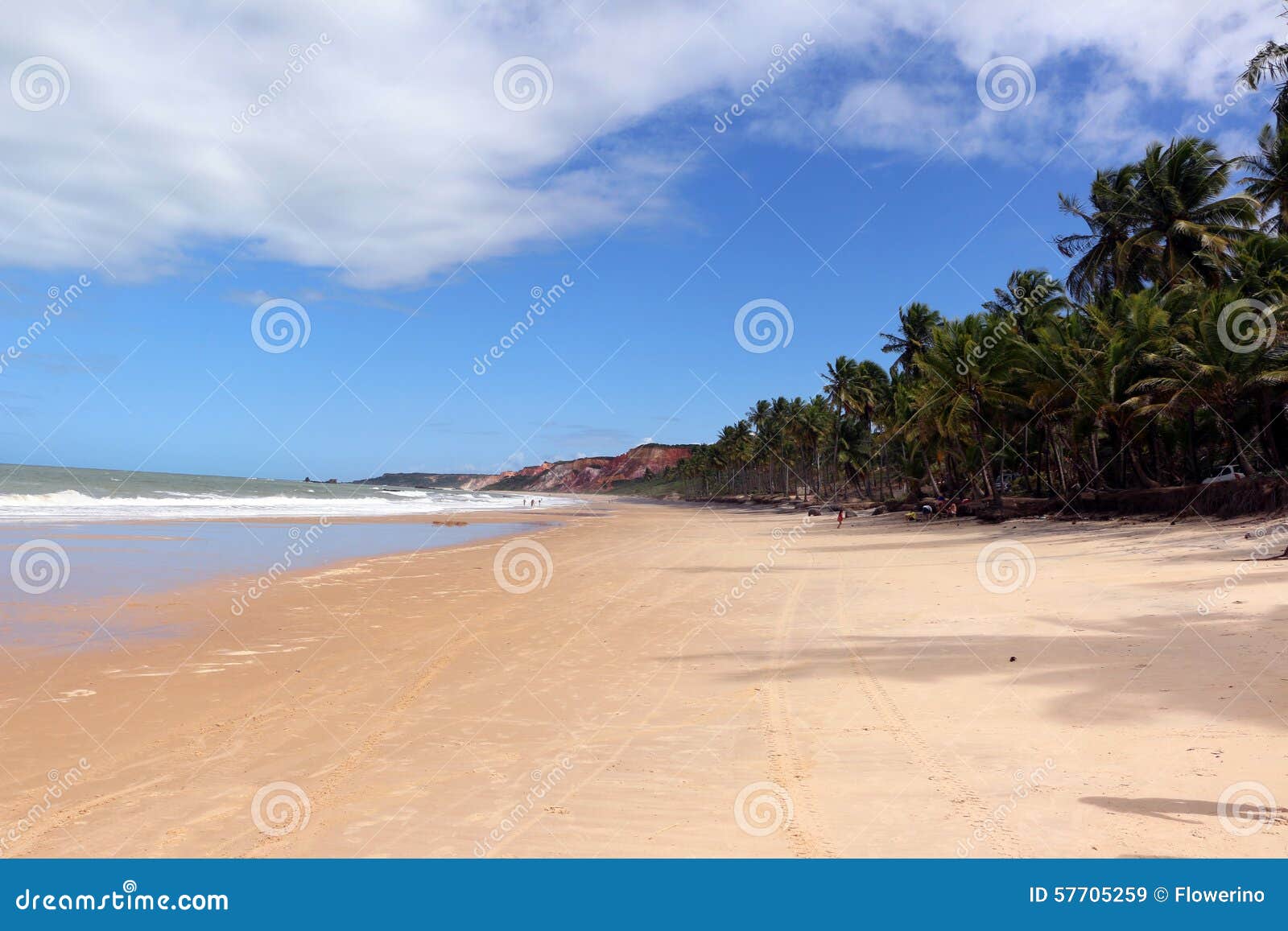 Wide Space of Tropical Beach Stock Image - Image of blue, clouds: 57705259