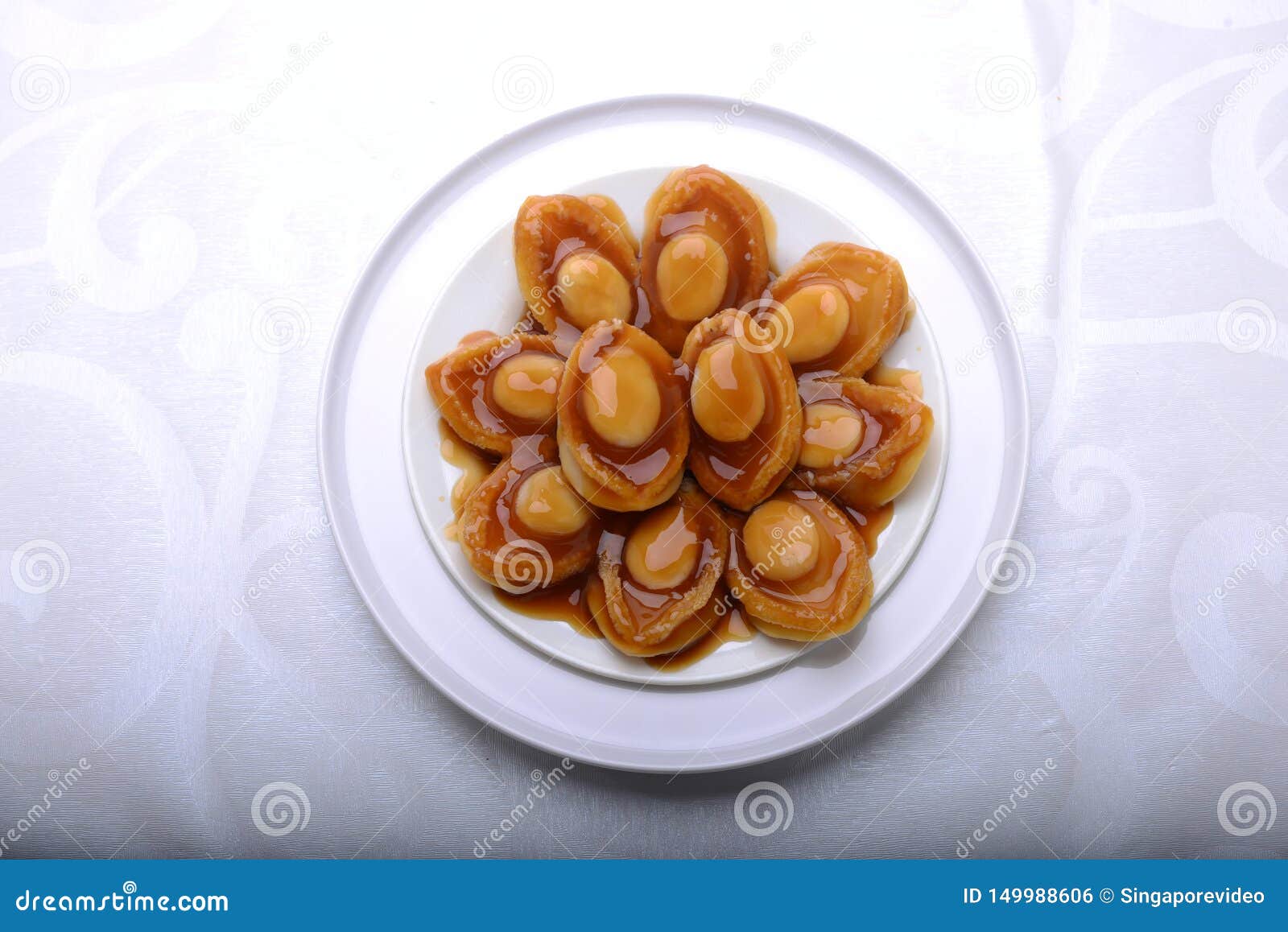 Wide Spread of Abalone Servings in a Fine Dining Setting Stock Photo ...