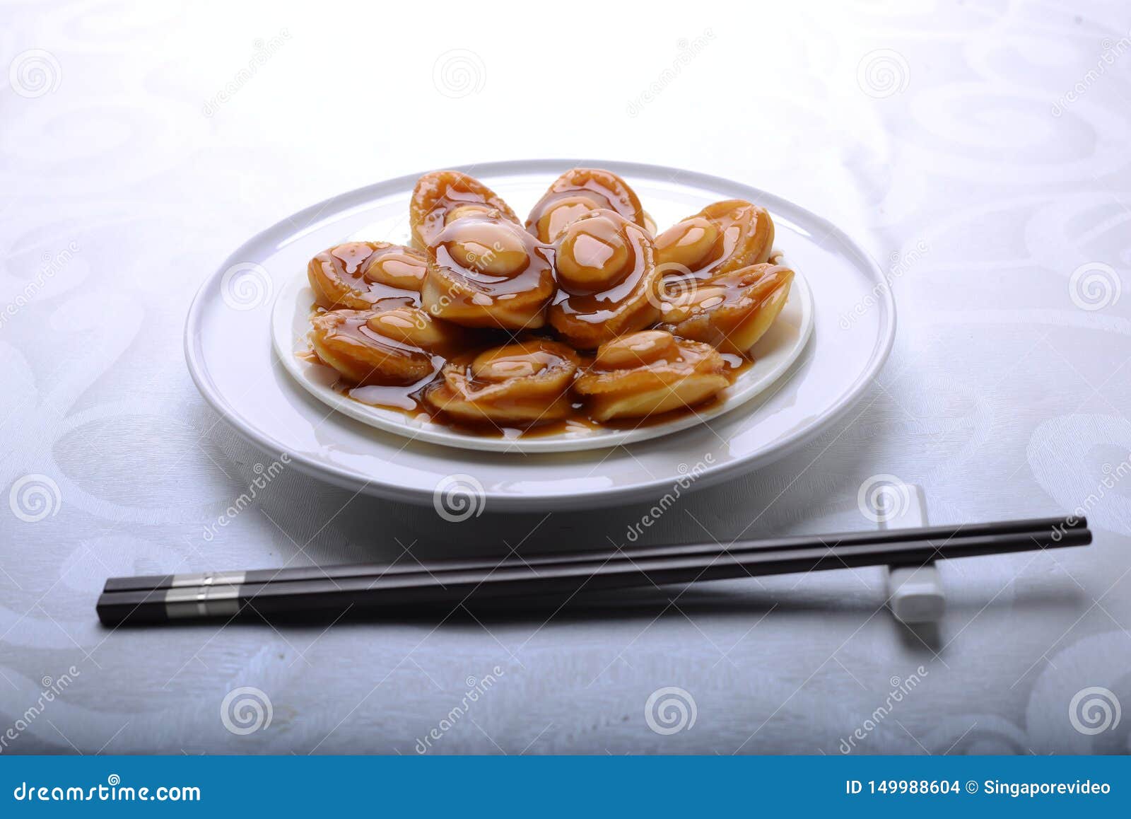 Wide Spread of Abalone Servings in a Fine Dining Setting Stock Photo ...