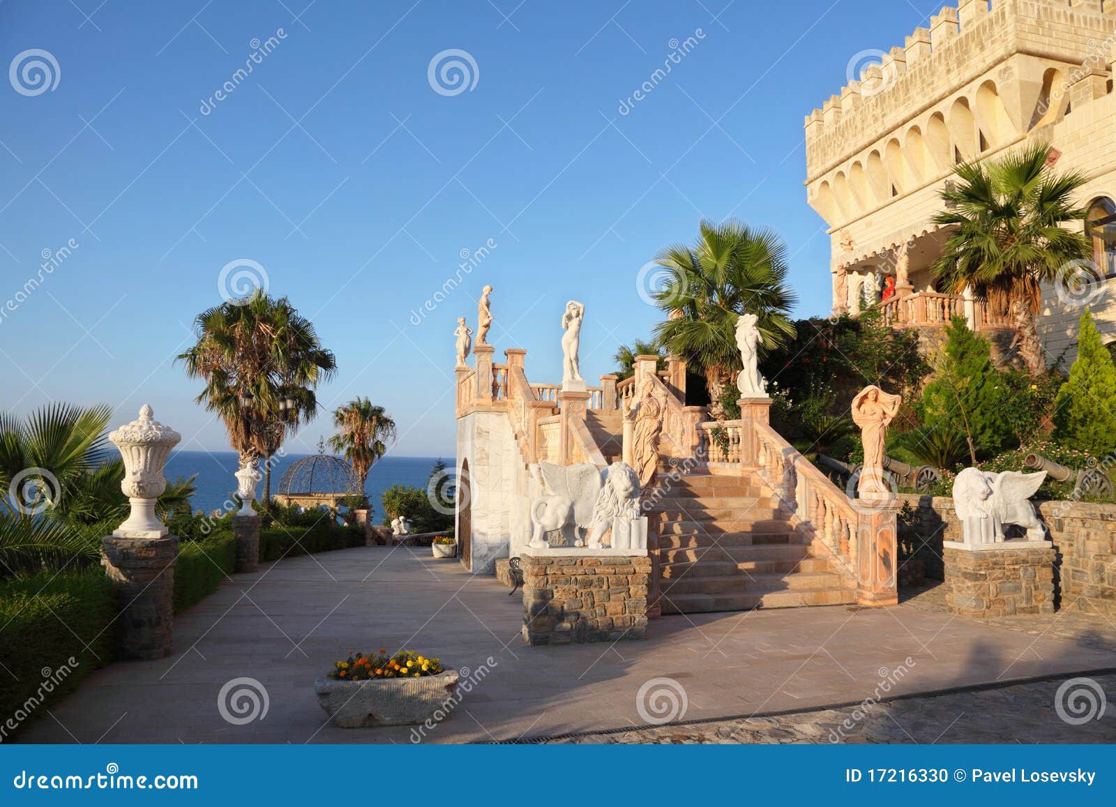 Wide Stair is Decorated Statues of Goddesses Stock Photo - Image of ...