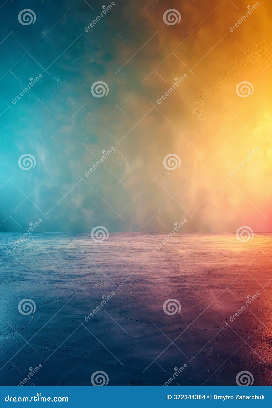 Wide Studio Background with Sleek Light Concrete Floor, Subtle Yellow ...