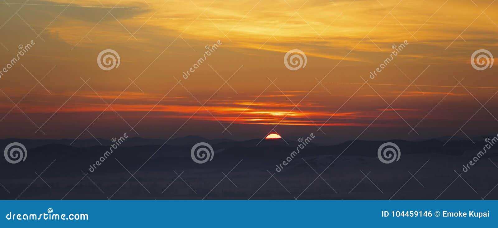 Wide Sunset Landscape stock photo. Image of horizon - 104459146