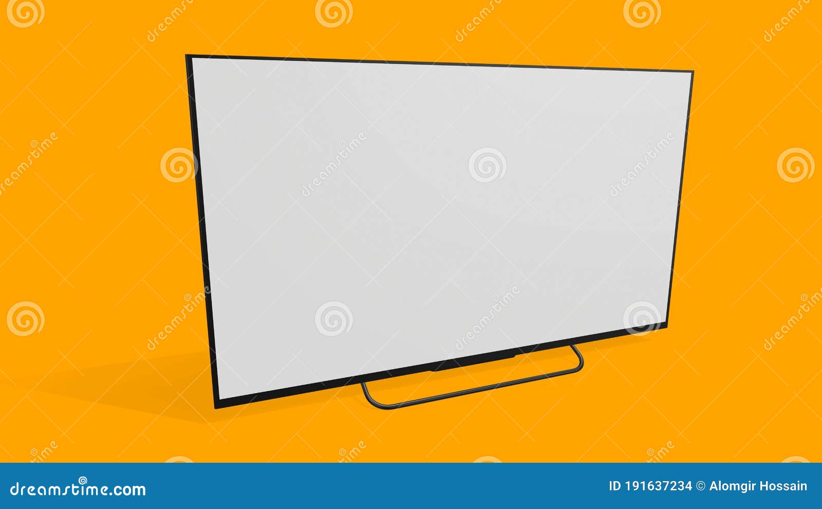 Wide Television Screen Mock Up with Side Perspective View, Isolated on ...