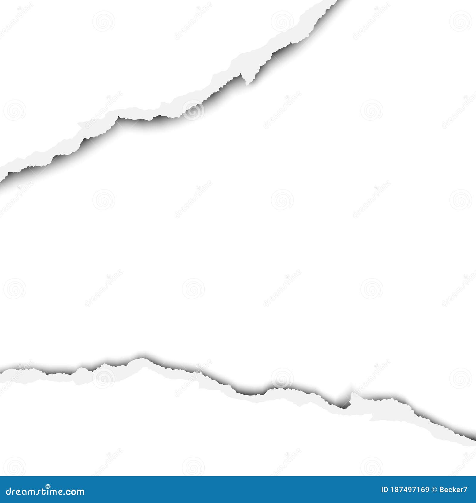 Wide Torn, Snatched Hole in Sheet of White Paper. Template Design ...