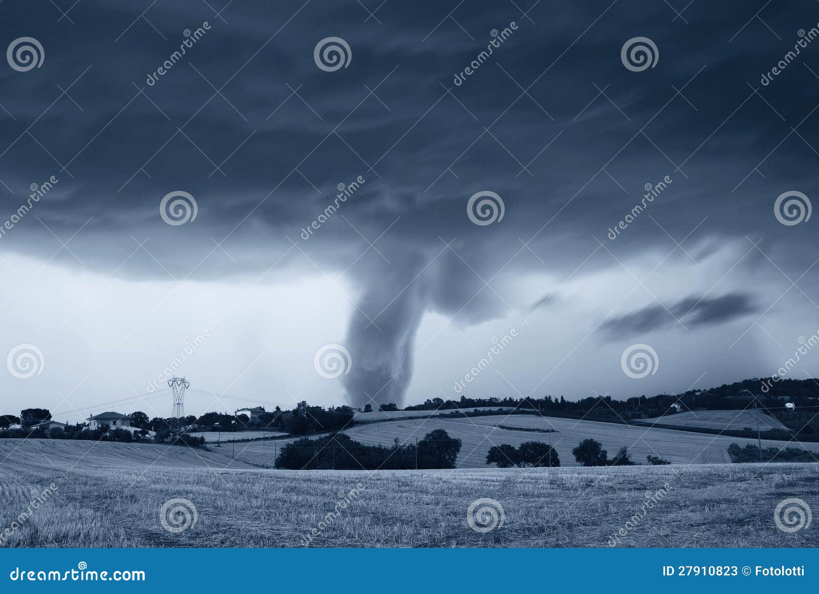 Wide tornado incoming stock image. Image of scene, landscape - 27910823