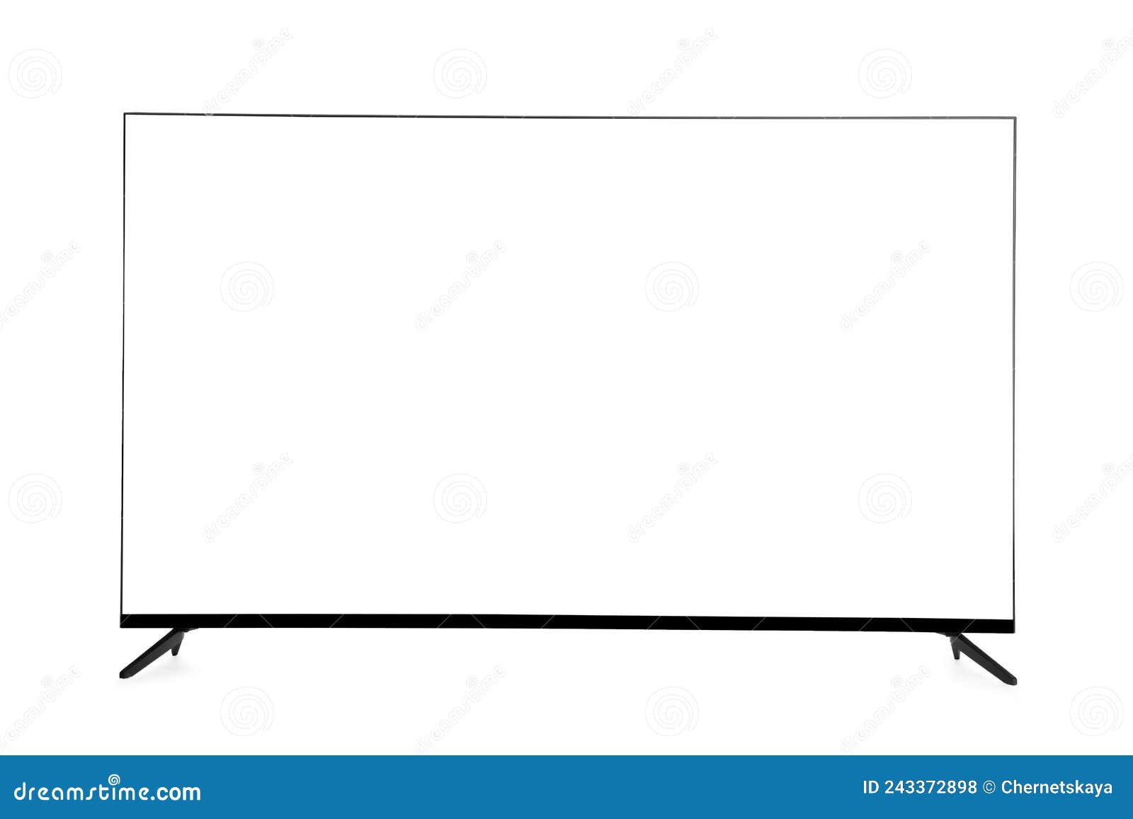 Wide TV with Blank Screen Isolated on White Stock Photo - Image of ...