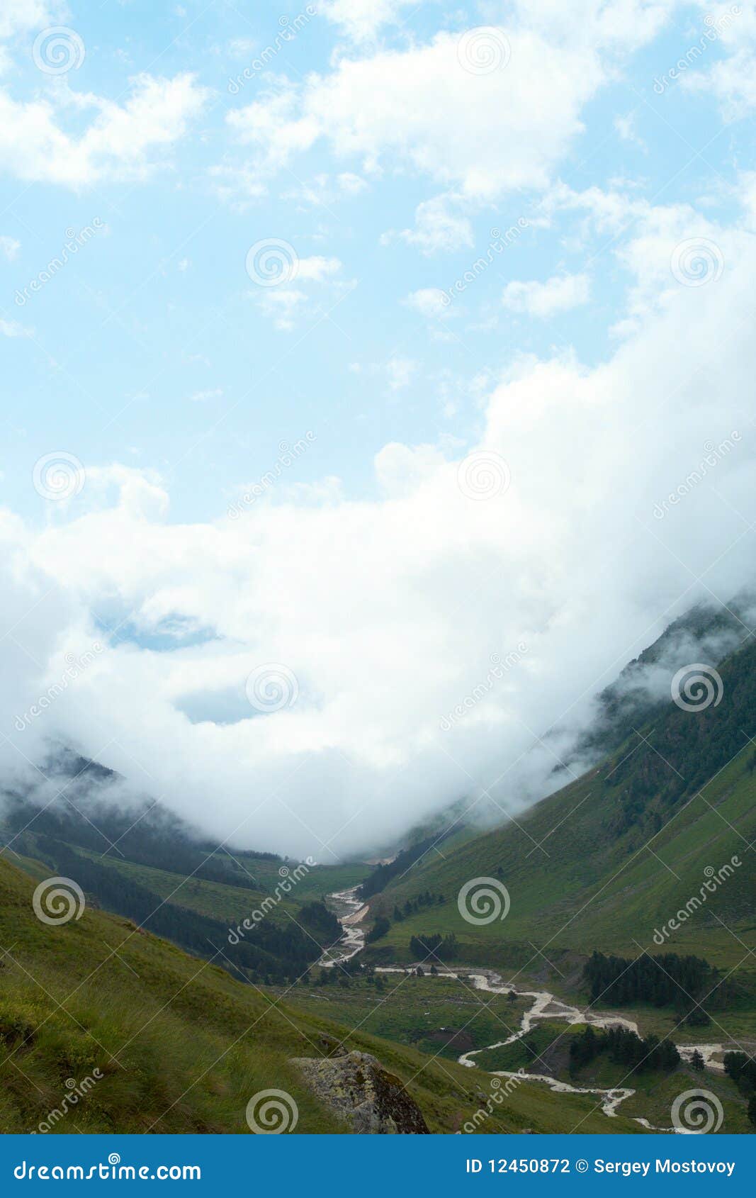 Wide valley stock photo. Image of caucasus, color, forest - 12450872