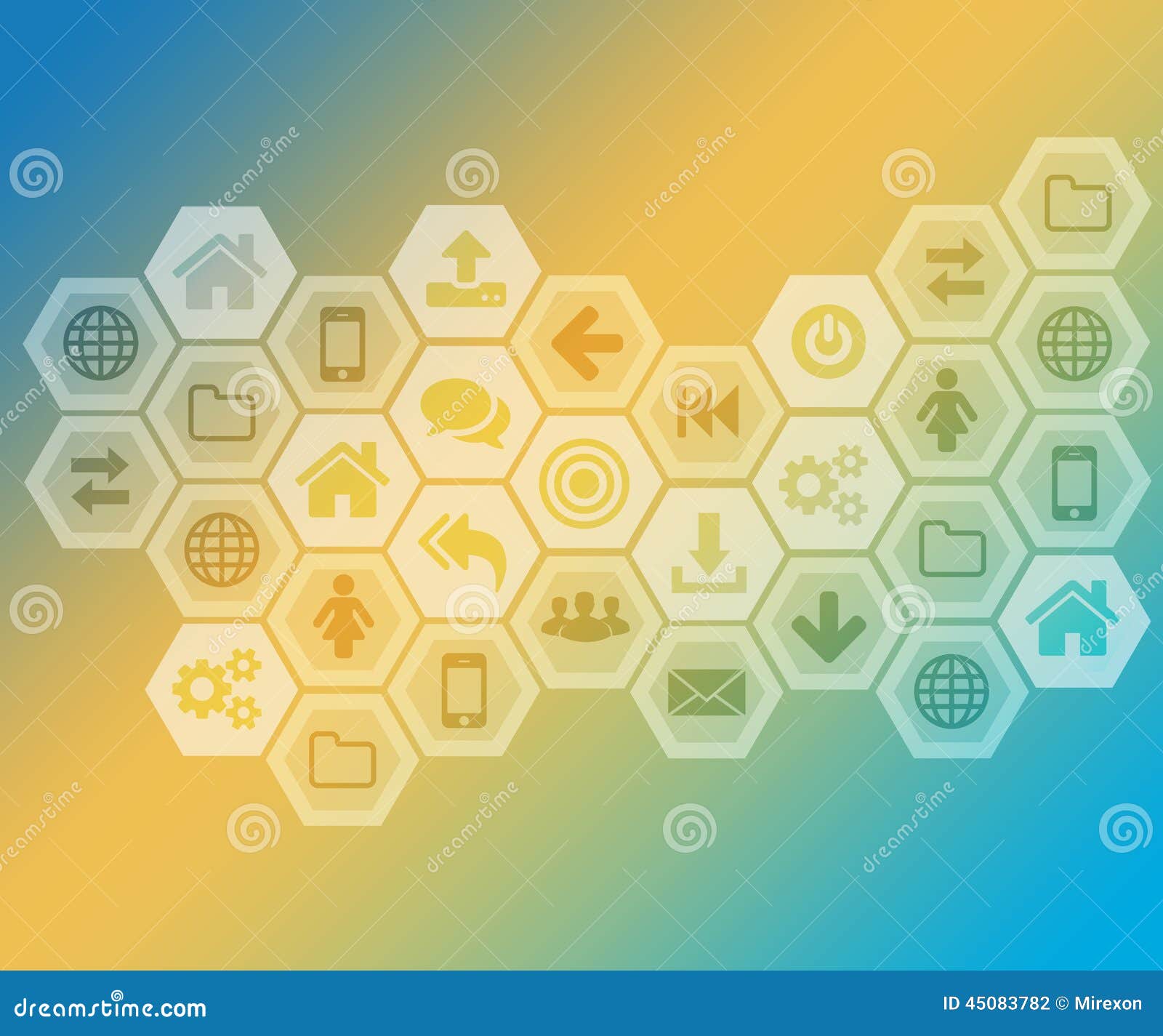 Wide Variety of Icons on an Abstract Background. Stock Illustration ...