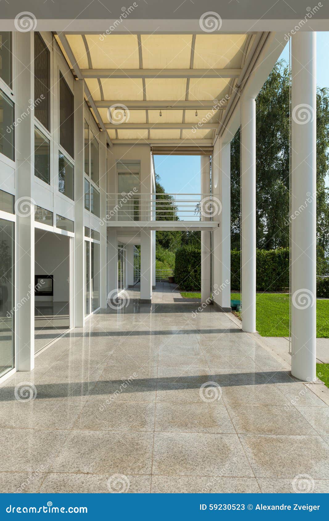 Wide Veranda Of A Modern House Stock Photography | CartoonDealer.com ...