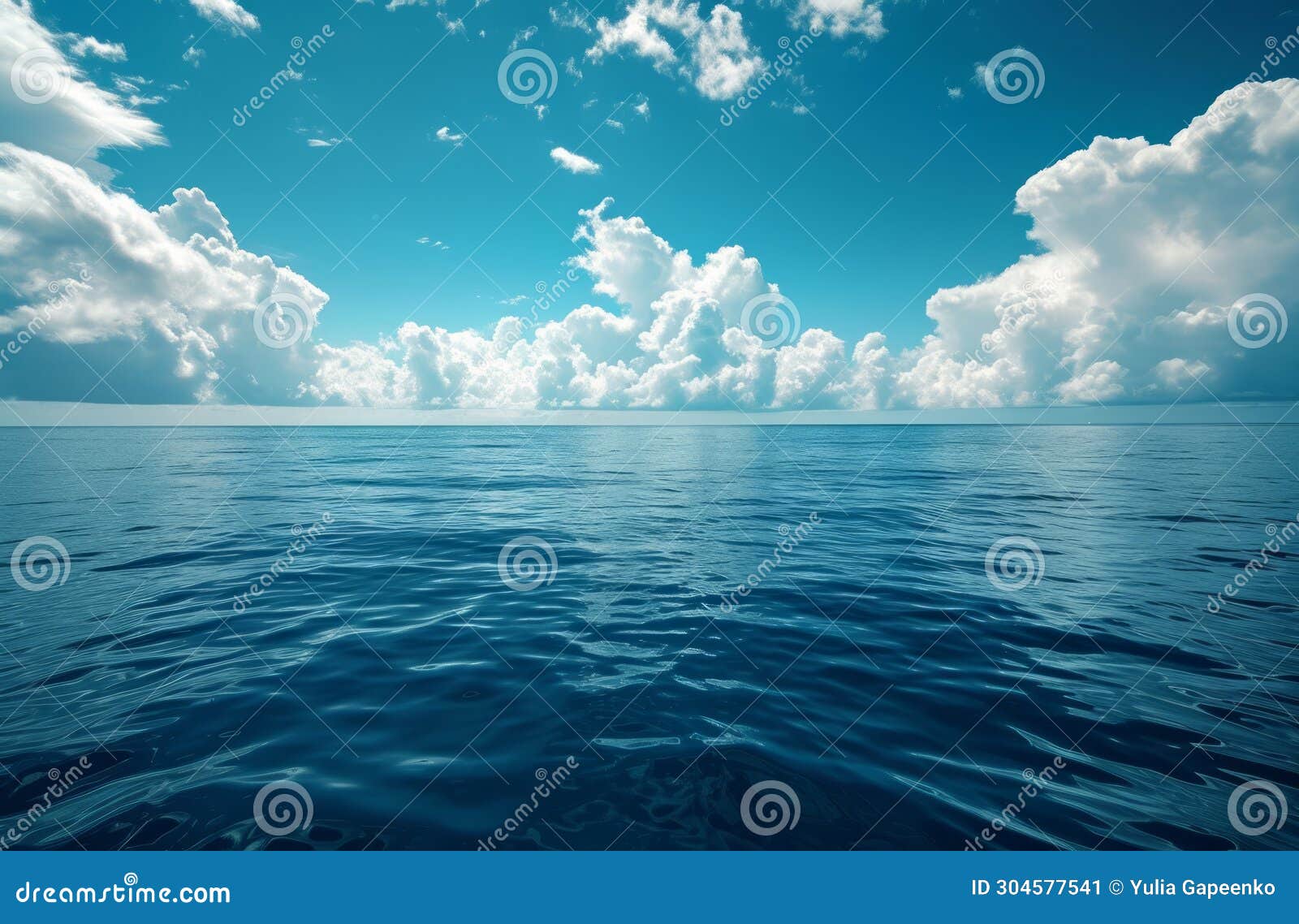 A Wide View of Blue Water with Clouds Blue Wave Stock Image - Image of ...
