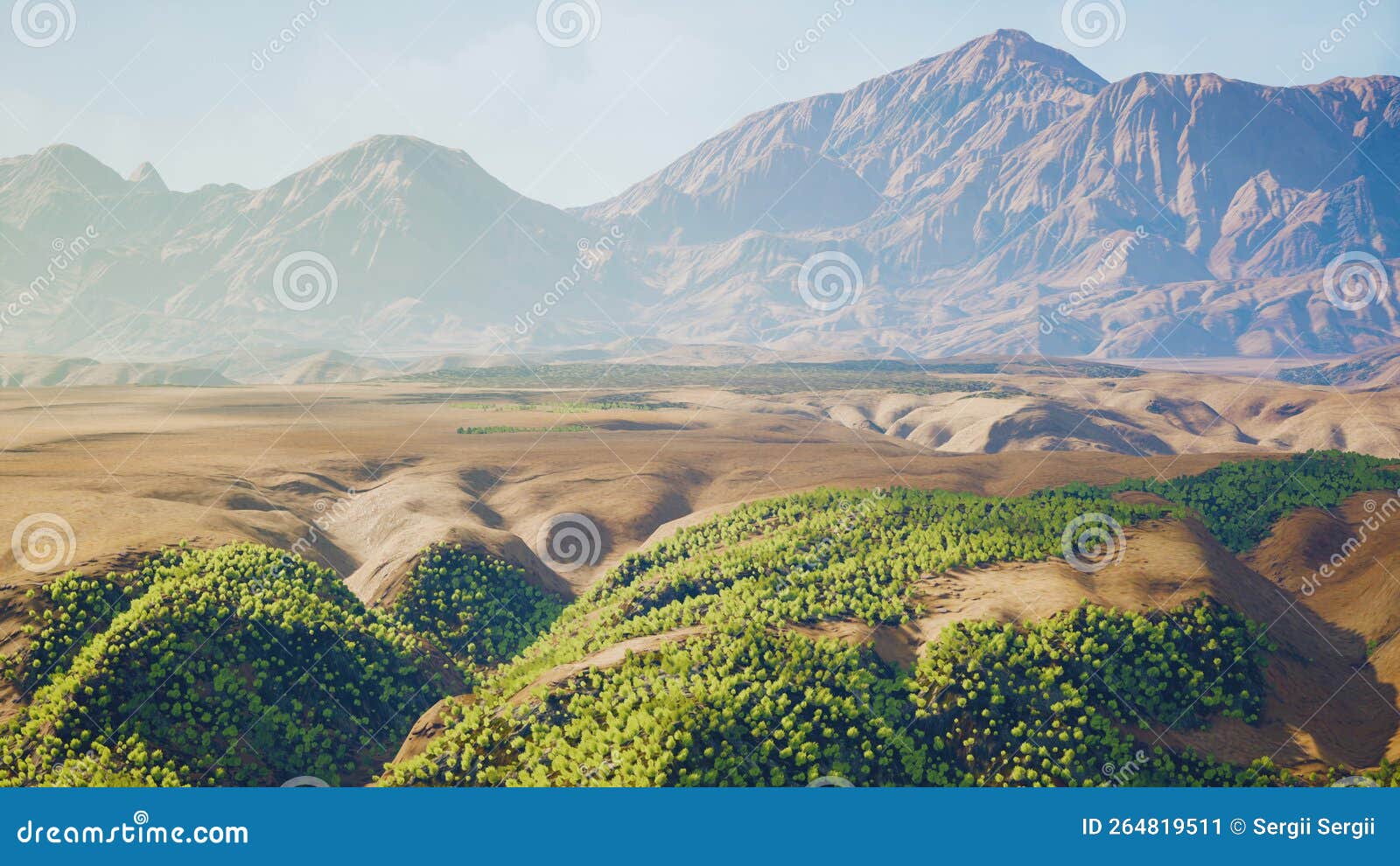 Wide View of California Desert Stock Illustration - Illustration of ...