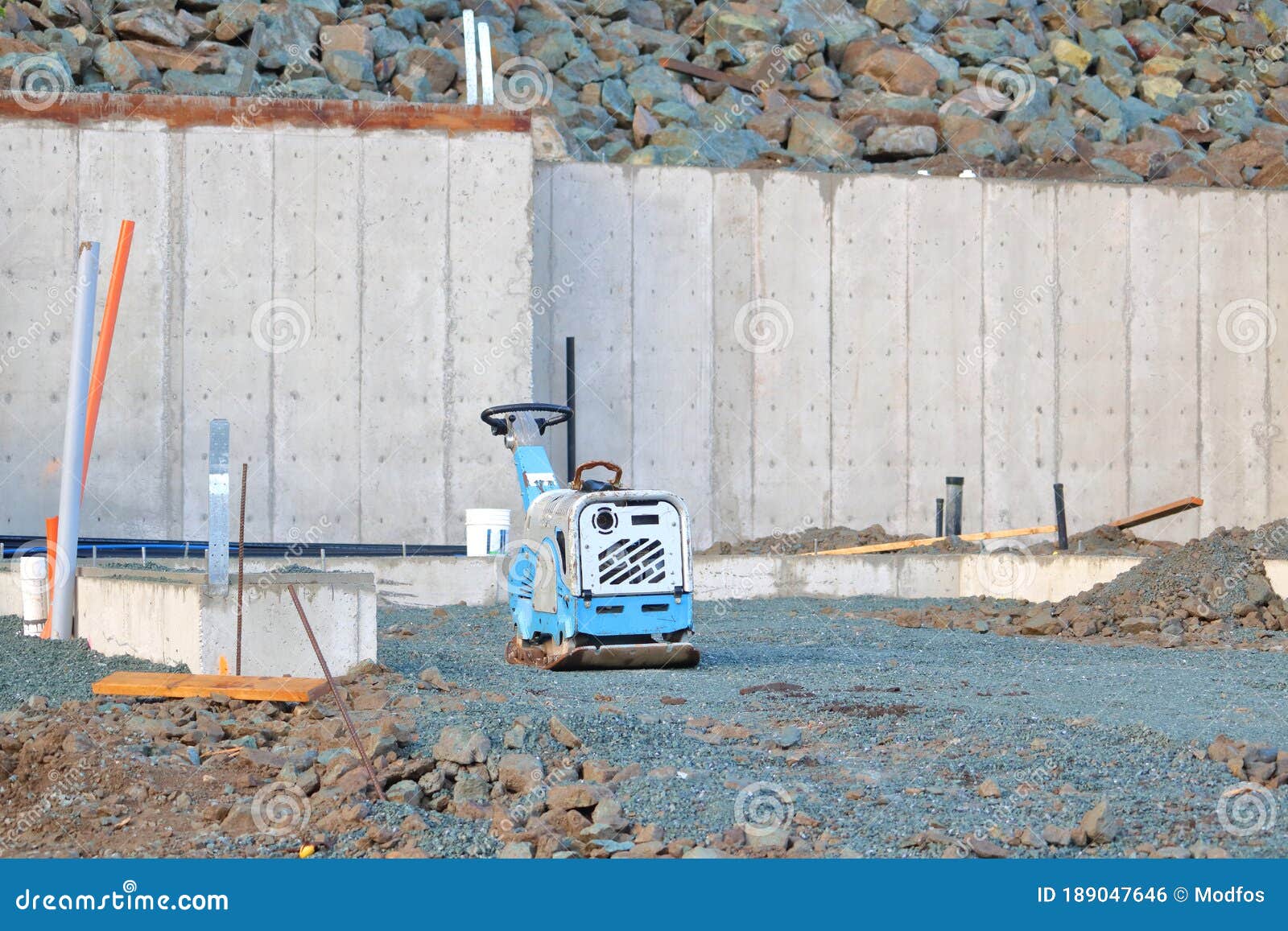 Soil Compacting and Machine Stock Photo - Image of compacting ...