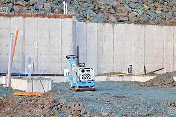 Soil Compacting and Machine Stock Photo - Image of compacting ...