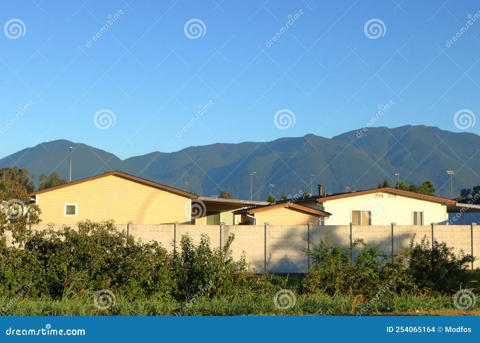 Mobile Home Community Border Stock Photo - Image of mountain, rented ...