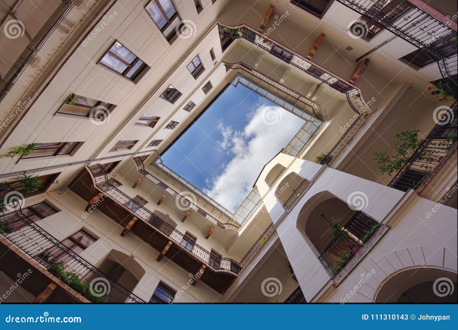 Wide View of House and Square Stock Image - Image of urban, abstract ...