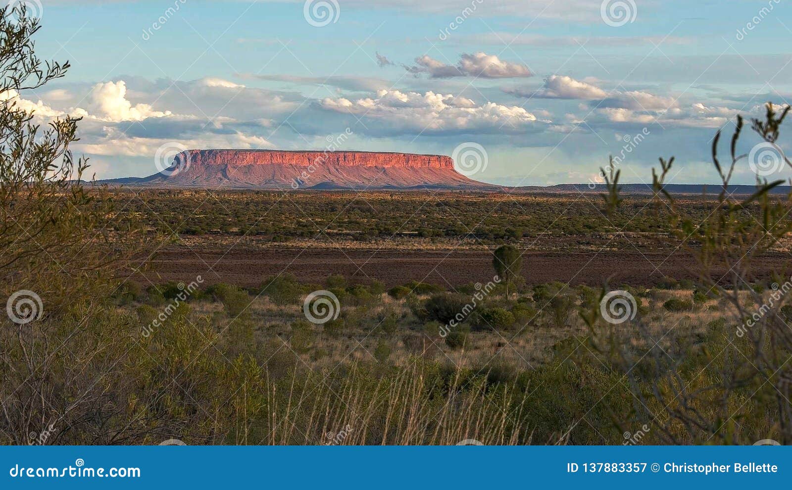 Wide View of Mount Conner in Australia`s Northern Territory at Sunset ...
