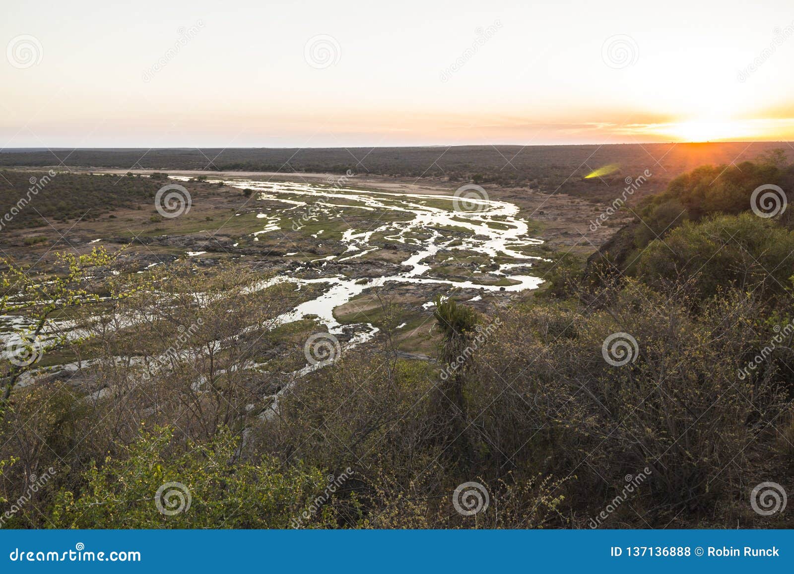 Wide View on Olifants River from Camp Viewpoint Stock Photo - Image of ...
