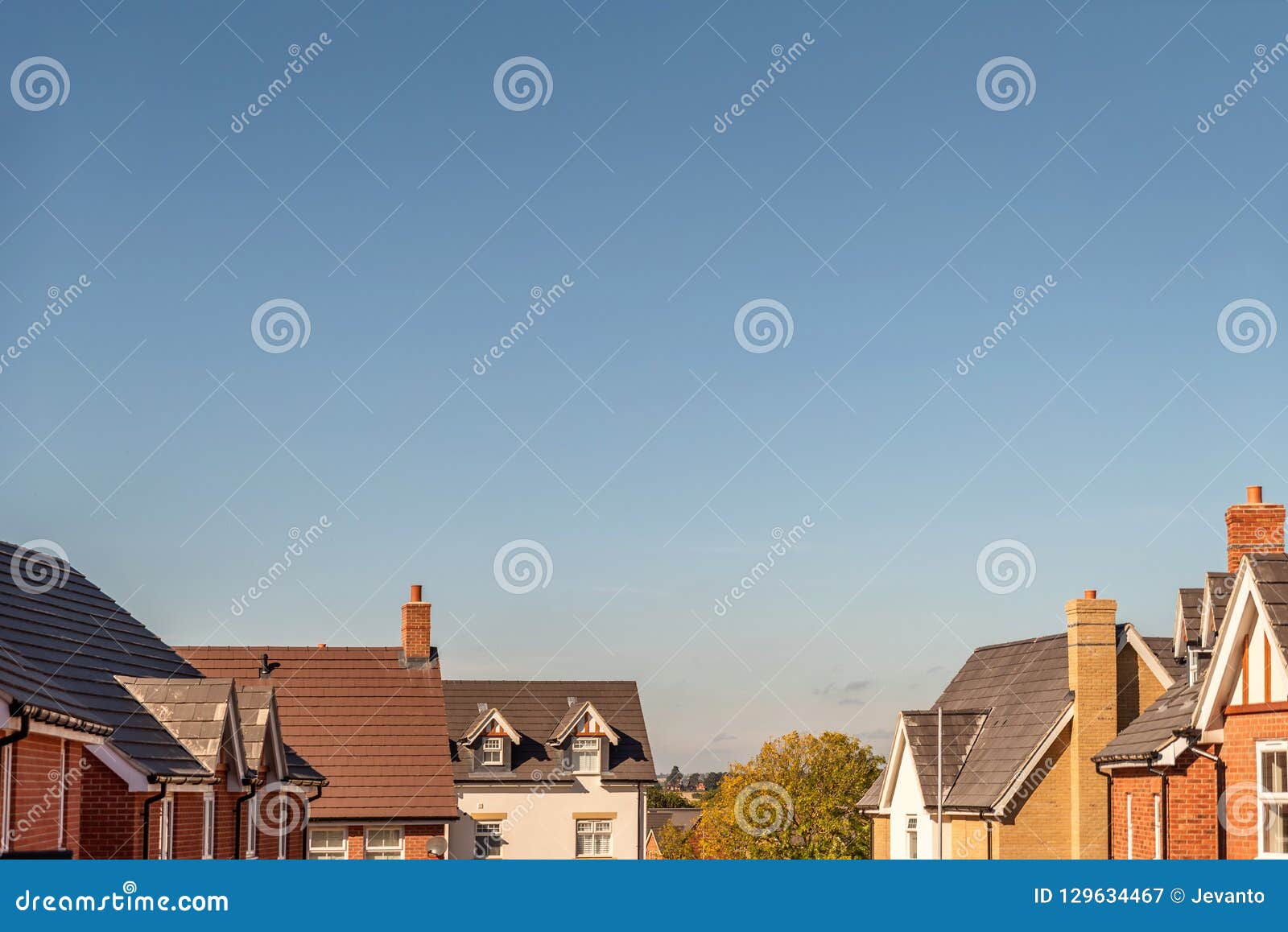 Wide View of Roof Tops of British Housing Development Stock Image ...