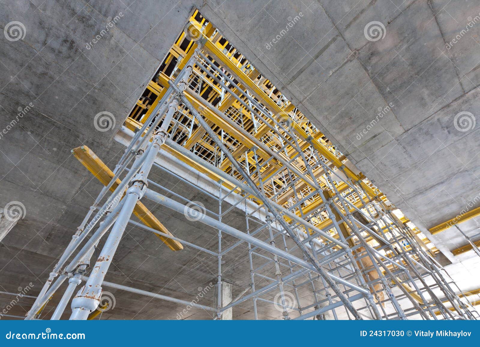 Wide View Scaffolding Inside the Building Stock Photo - Image of tunnel ...