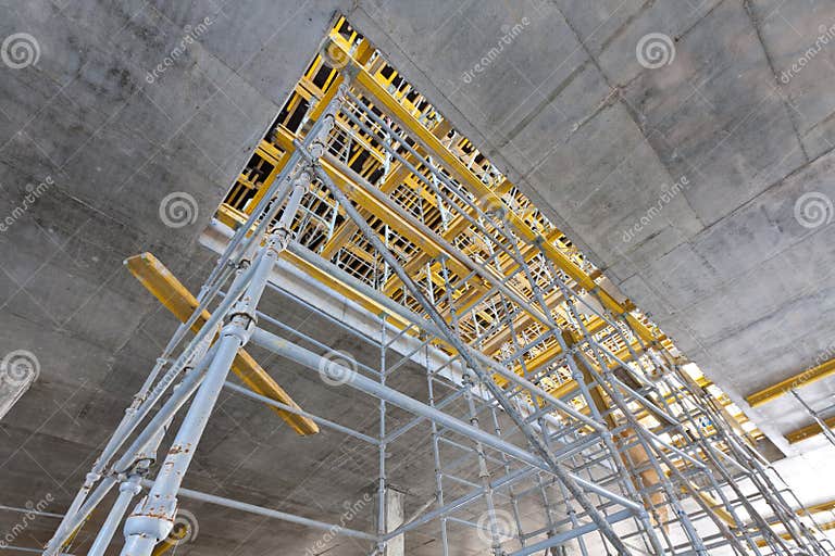Wide View Scaffolding Inside the Building Stock Photo - Image of tunnel ...