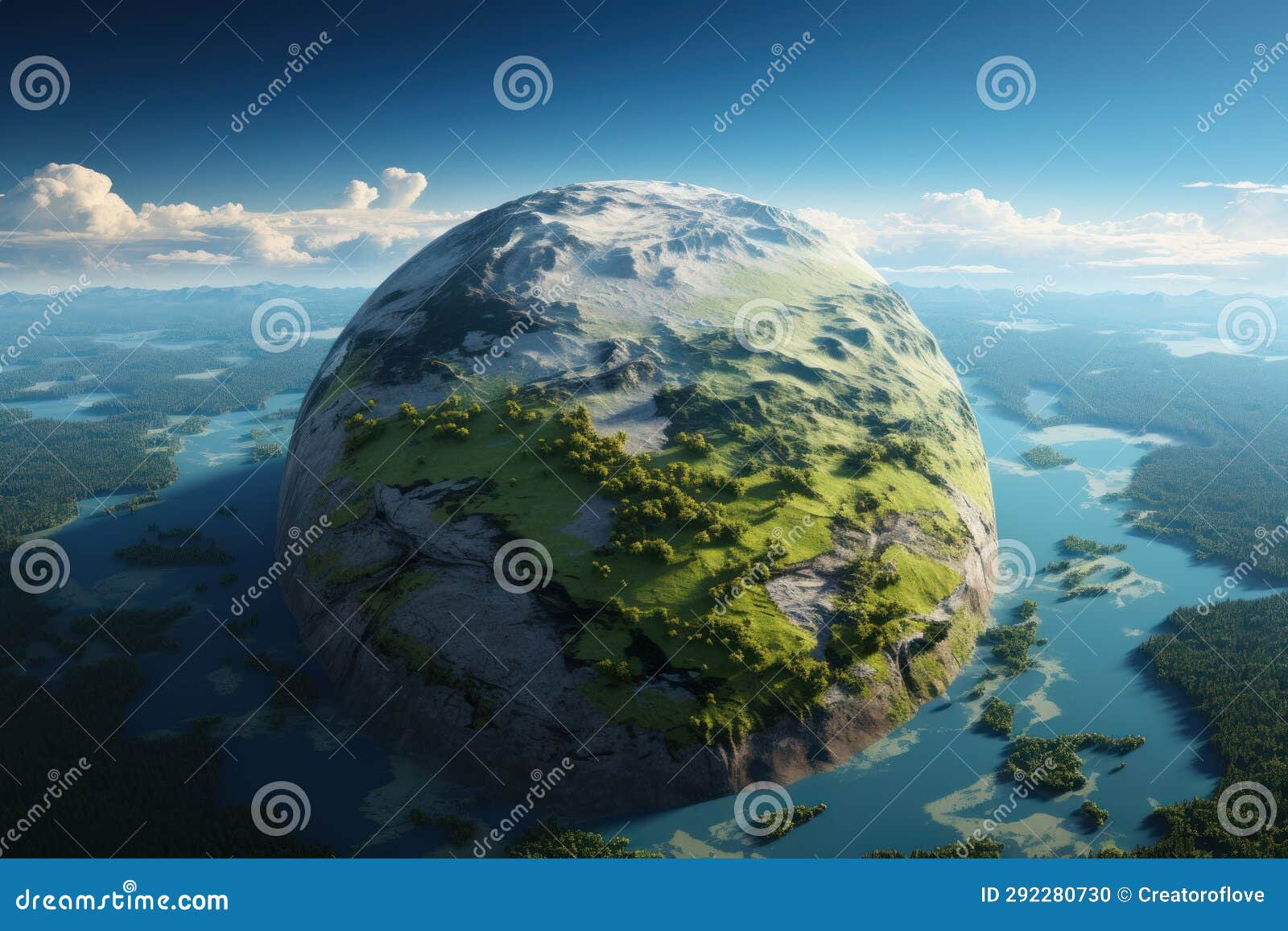 Wide View Shot of the Earth Planet Stock Illustration - Illustration of ...