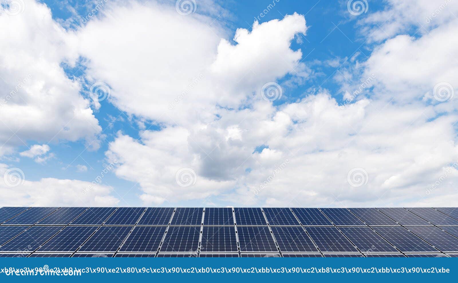 Wide view of solar panels stock photo. Image of industry - 181891632