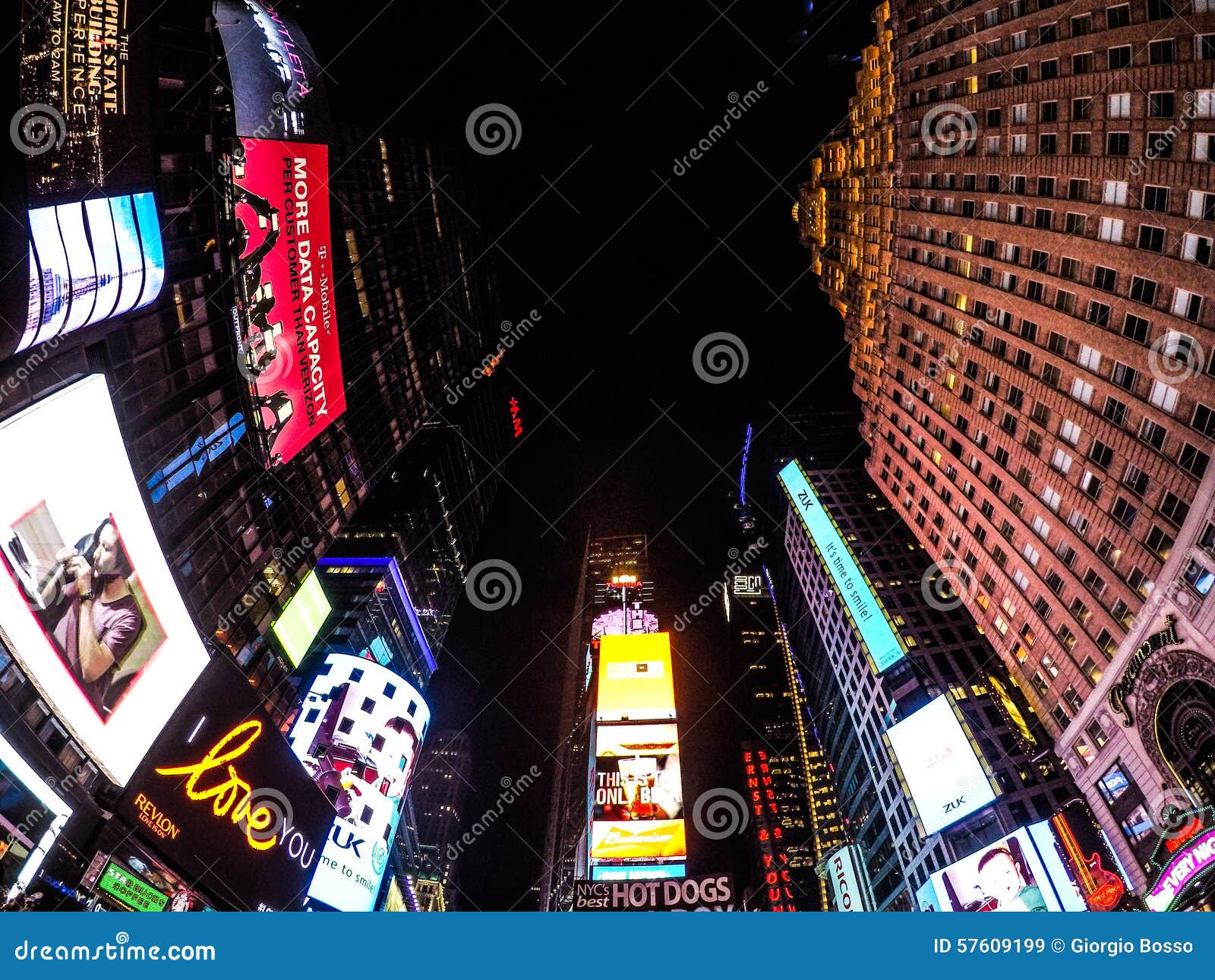 A Wide View in Time Square, NYC. Editorial Stock Image - Image of view ...