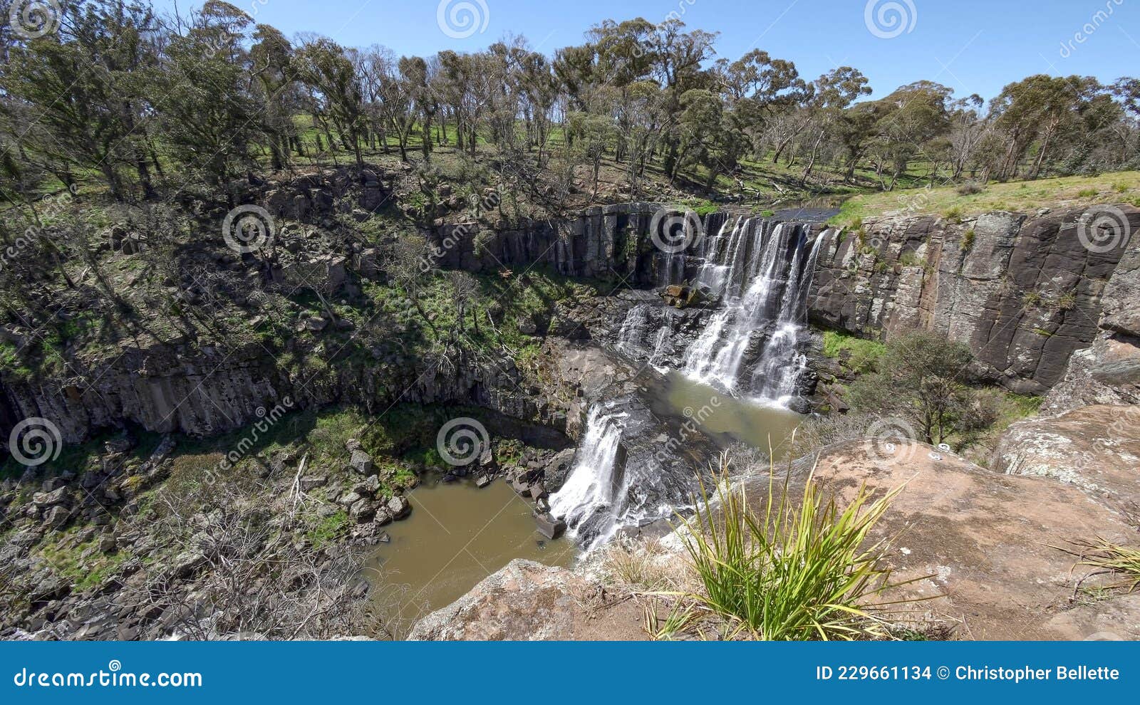 Wide View of Upper Ebor Falls at Ebor in Nsw Stock Photo - Image of ...